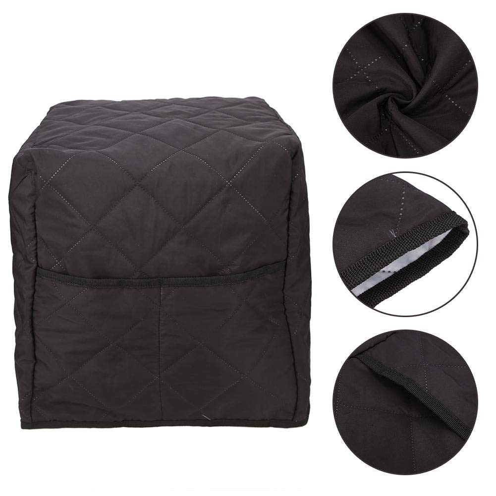 Coffee Machine dust Cover Double Face Cotton Quilted Cover Compatible with Coffee Systems Washable Cotton Quilted Stand Mixer Coffee Maker Appliance Cover Kitchen tool Black