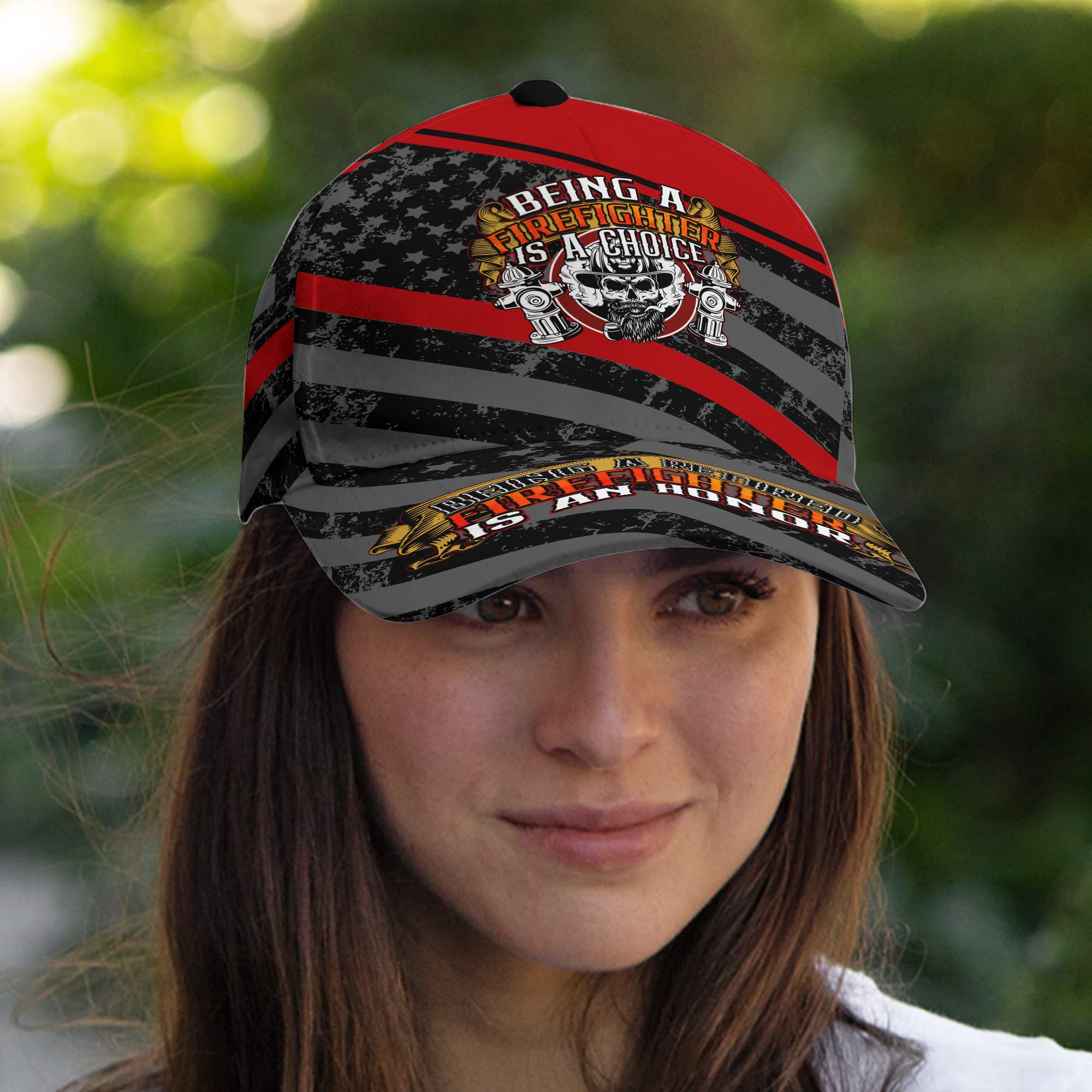 Being A Firefighter is A Choice Being A Retired Firefighter is Honor Adjustable Baseball Caps Mens Unisex Style Headwear Multi