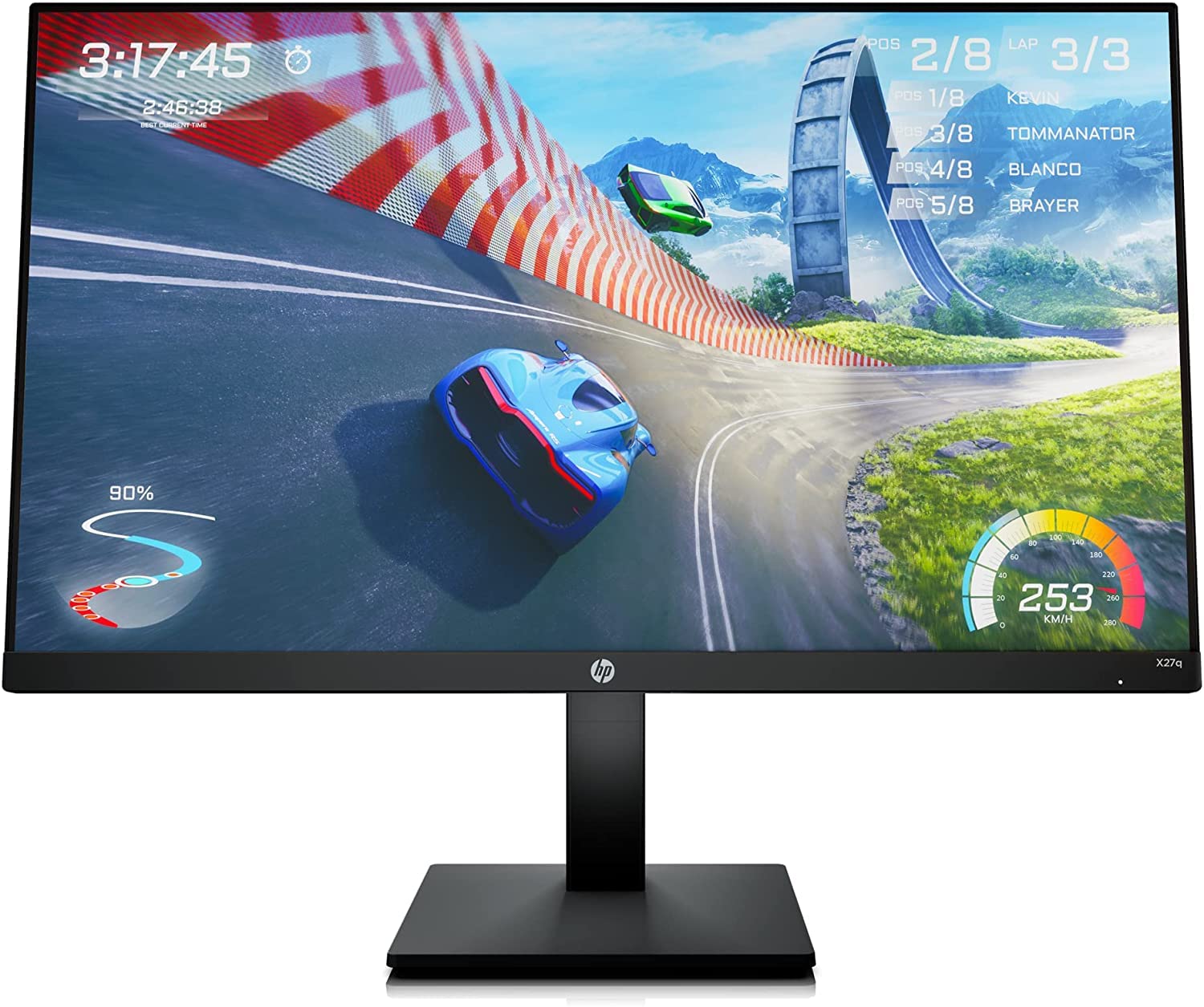 HP 27 Gaming Monitor 27” QHD (2560 x 1440) IPS Panel 165Hz Refresh Rate 1ms Response time 400 nits HDR400 AMD FreeSync Low Blue Light Mode Anti-Glare + HDMI Cable