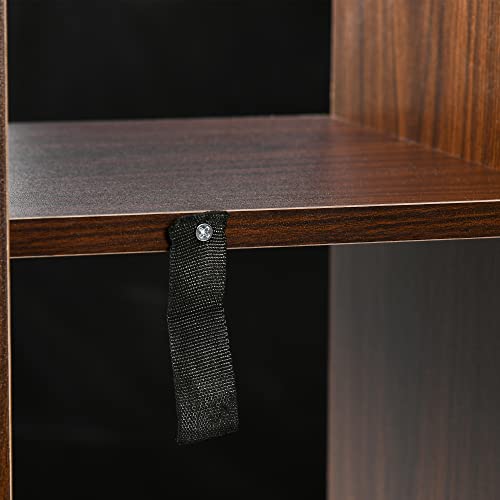 HOMCOM Tree Bookshelf, Modern Freestanding Bookcase with 13 Open Shelves, Display Unit for Living Room, Study or Office, Brown
