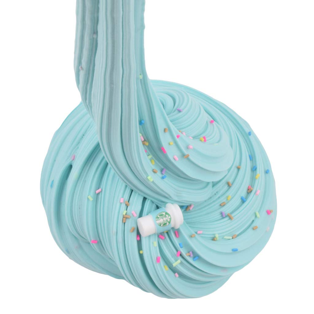 Blue Latte Butter Slime,Coffe Cup Scented Slime,Strechy Non-Sticky, Stress Relief Toy for Girls and Boys