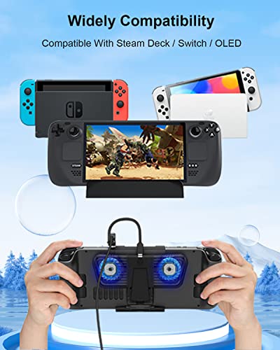 Cooling Fan for Steam Deck Dock,Hacksya Stand Base for Steam Deck with Kickstand,Steam Deck Cooler Accessories Compatible with Valve Steam Deck…