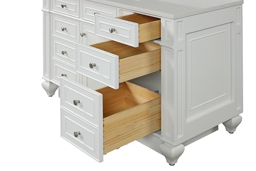 Design Element WN-48-W Bathroom Vanity, 48 in, Ivory White