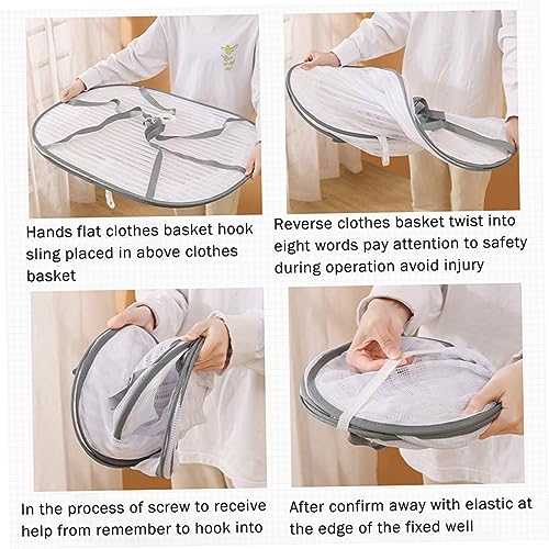 CurcKua Herb Drying Rack Herb Dryer Net 3 Layers Collapsible Mesh Hanging Clothes Drying Racks with Zip Windproof Hook 94x60x40cm Breathable Drying Rack