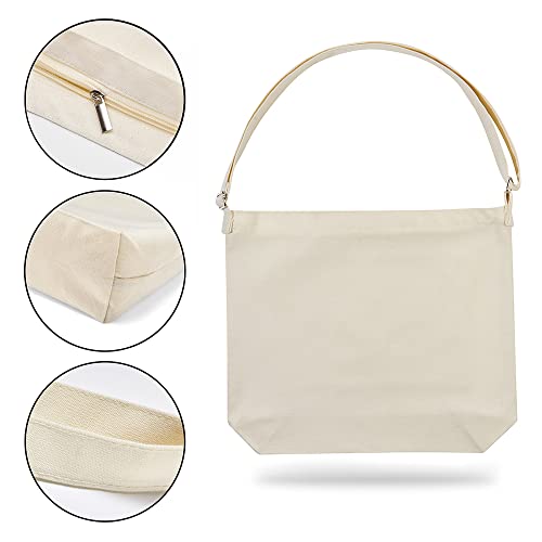 Draw blank off-white Women's blank large Size Canvas Crossbody Tote Handbags Shoulder Bag Hobo Casual Tote Diy/gifts/aesthetic/personalized