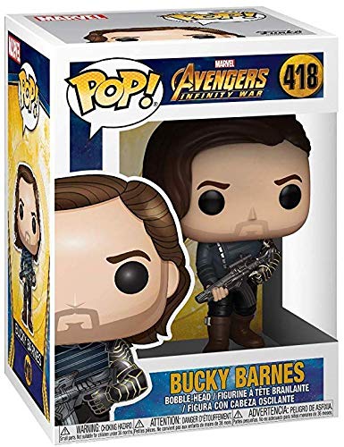 POP Marvel: Avengers Infinity War - Bucky Barnes (Winter Soldier) Funko Pop! Vinyl Figure (Bundled with Compatible Pop Box Protector Case), Multicolor, 3.75 inches