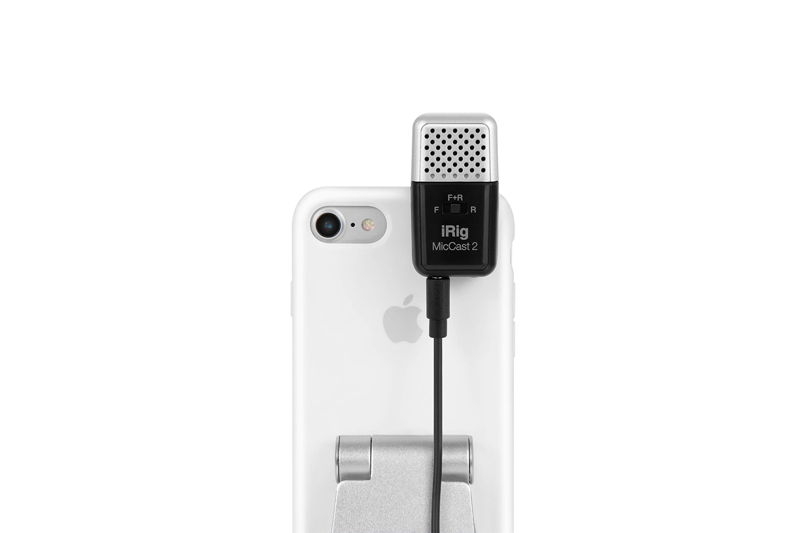 IK Multimedia iRig Mic Cast 2 Mini Vocal Microphone with Front, Rear, Omni Recording, for Podcast, Video, Streaming and More - Compatible with iPhone, iPad, Android and All Popular apps