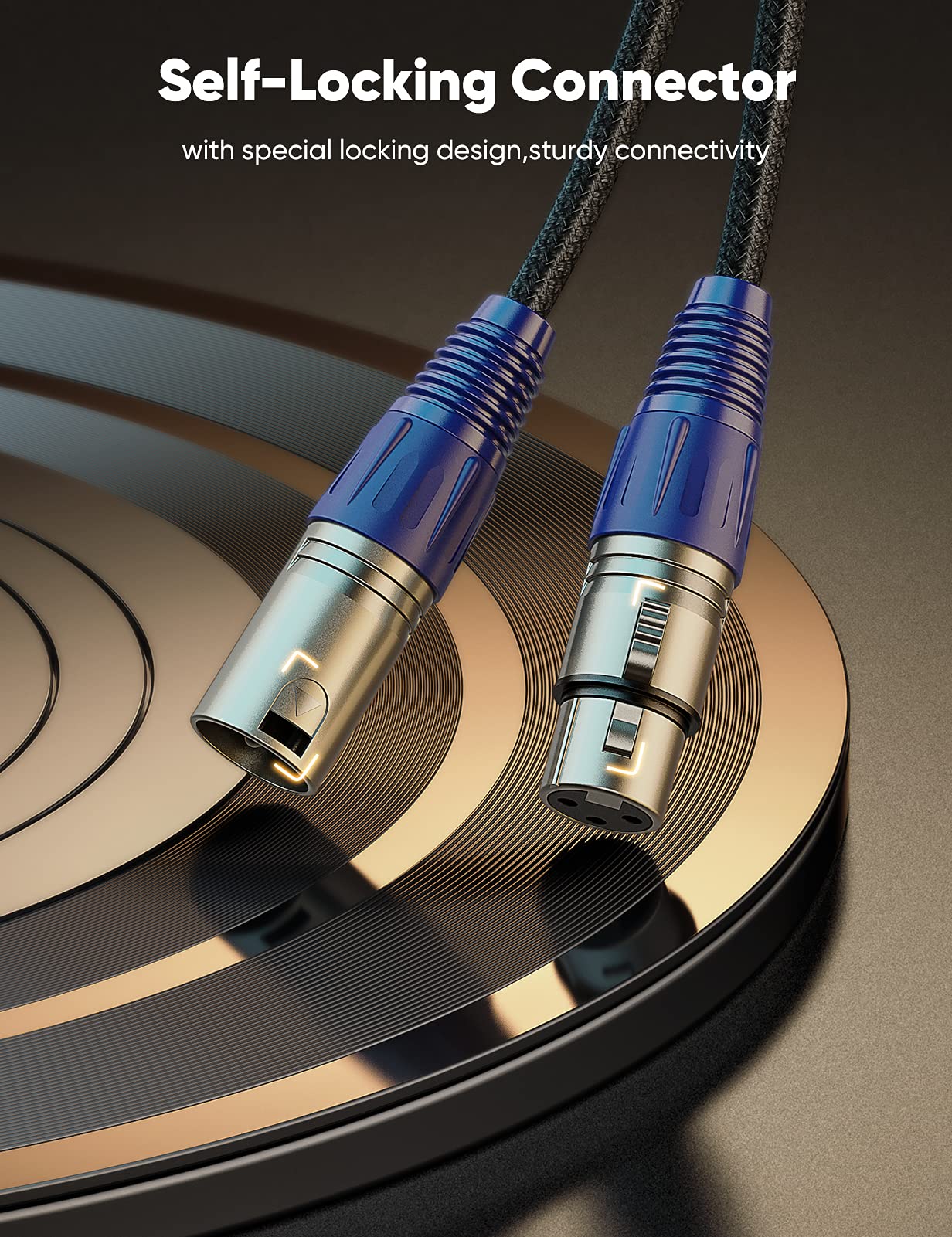 oldboytech 2 Pack XLR Cable 3.3Feet, [2021 Special Edition] 3Pin Balanced XLR Male to Male Microphone Cable, Hi-Fi for Mic, Speaker Systems, Camera, Amplifier, Equalizer, Mixing Console