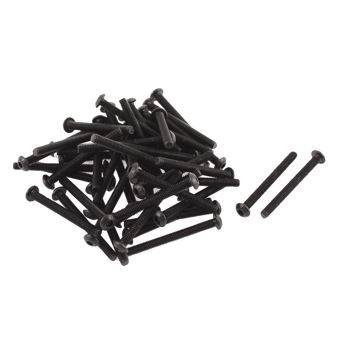 uxcell M3x30mm 10.9 Alloy Steel Button Head Hex Socket Cap Screw Bolt 50pcs