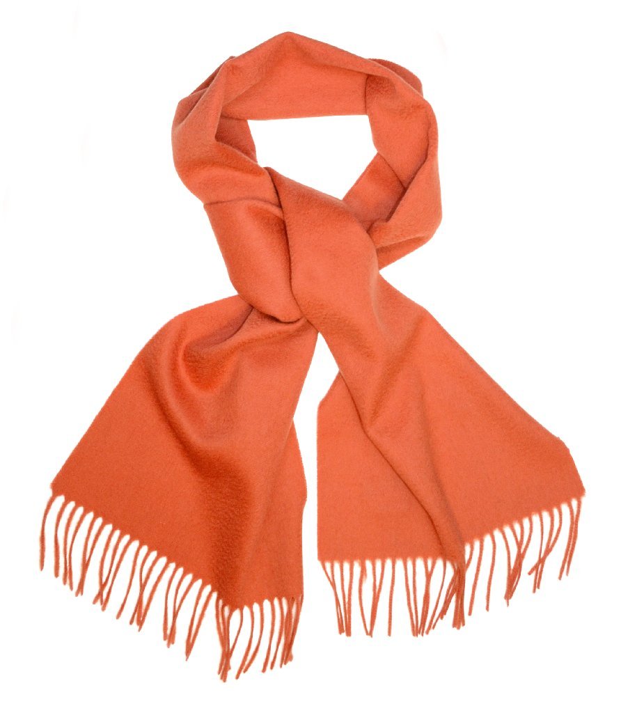 Biagio 100% Wool NECK Scarf Solid Burnt Orange Color Scarve for Men or Women