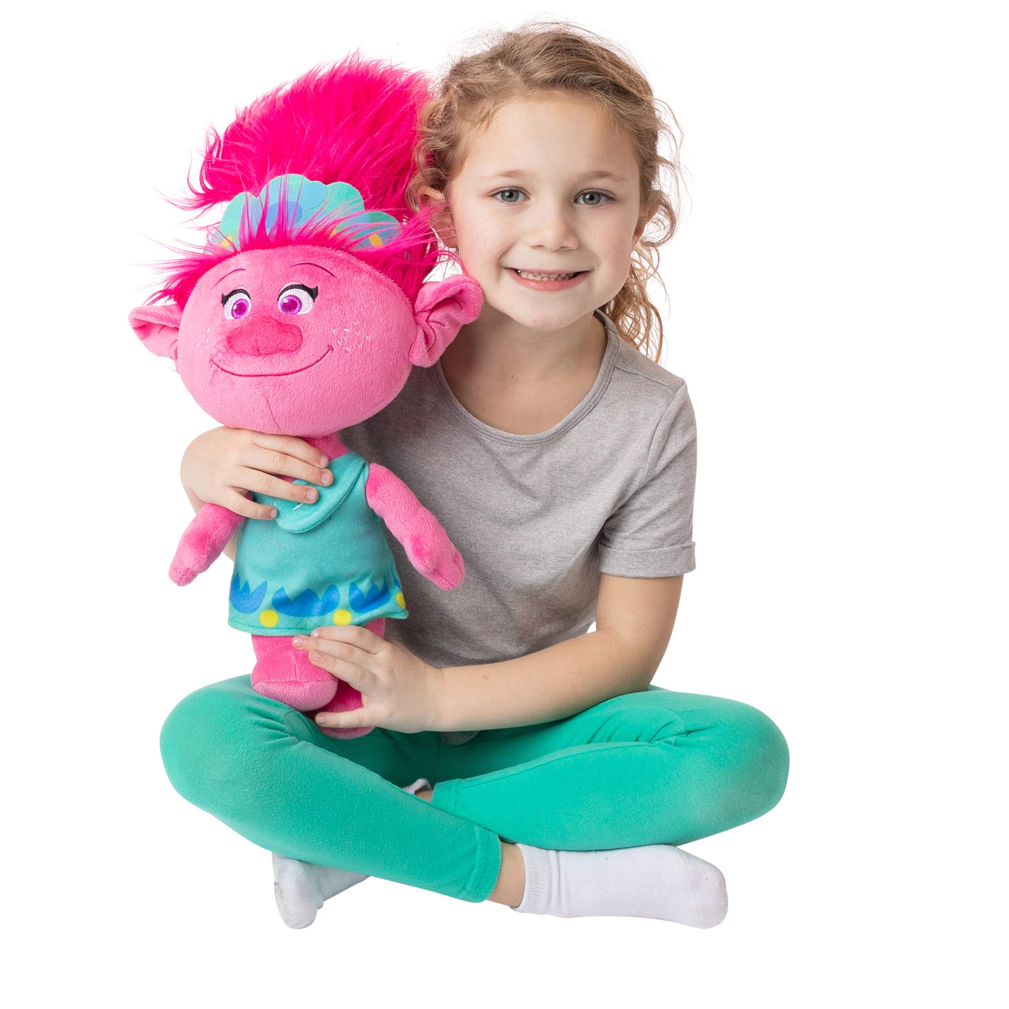 Franco Kids Bedding Soft Plush Cuddle Pillow Buddy, One Size, Trolls World Tour Poppy
