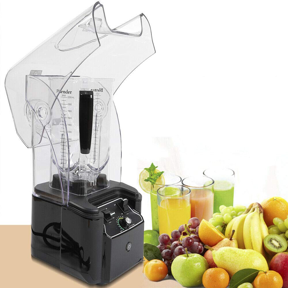 CNCEST Commercial Blender Juicer Mixer Smooth Ice Cream Maker Mixer Soy Milk Maker Mixer 2.2L 2200W Soundproof Blender Food Processor