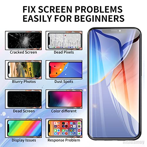 for iPhone 11 Screen Replacement 6.1β with Ear Speaker and Sensor Kit Full Assembly, 3D Touch LCD Display Digitizer Fix Tools with Magnetic Screw Mat Front Earpiece Repair HD Glass A2111, A2223, A2221