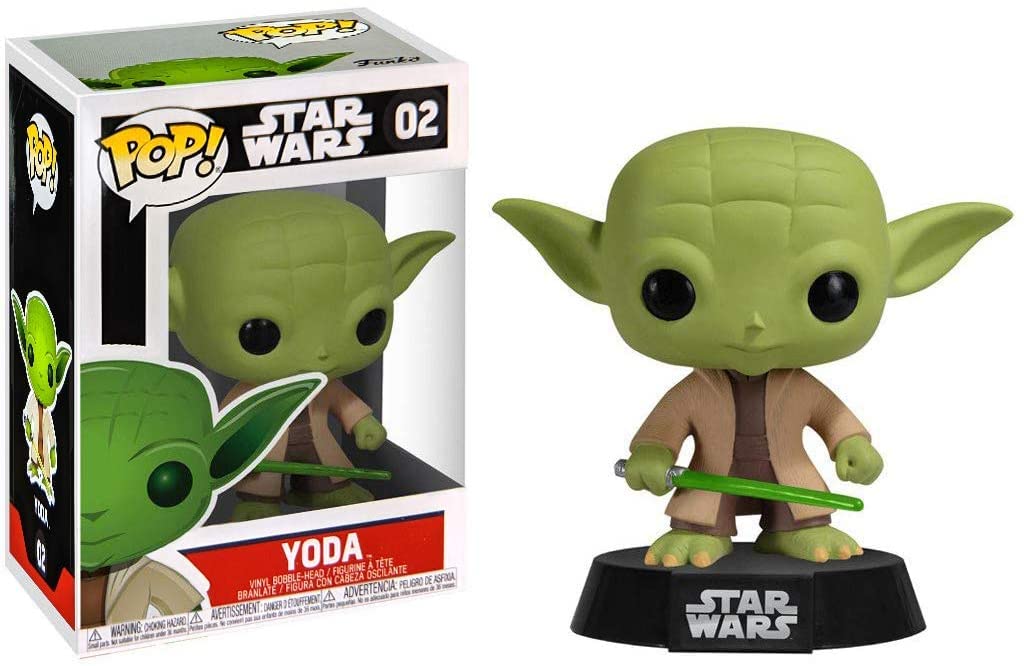 POP Star Wars: Master Jedi Yoda with Lightsaber [Black Box Art] Funko Vinyl Figure (Bundled with Compatible Box Protector Case)