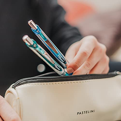 Pentel EnerGel Pearl Deluxe RTX Retractable Liquid Gel Pen, (0.7mm), Accent, Black Ink, Box of 12 (BL77PW-A)