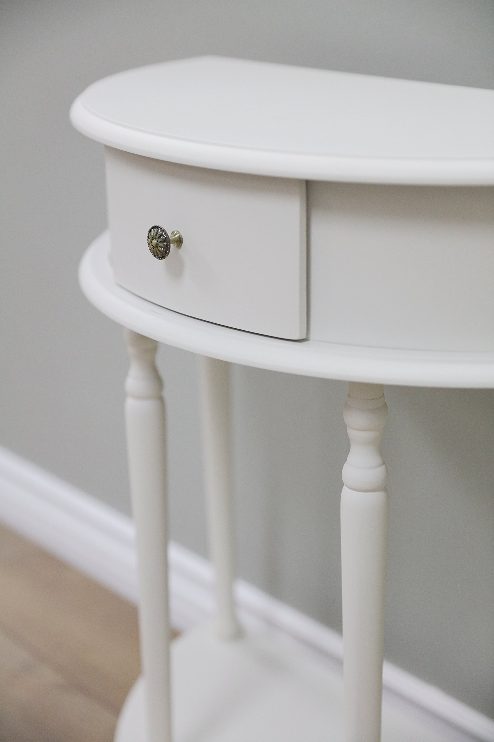 Frenchi Home Furnishing Canterbury End Table, 23.2 in x 11.62 in x 28.57 in, White