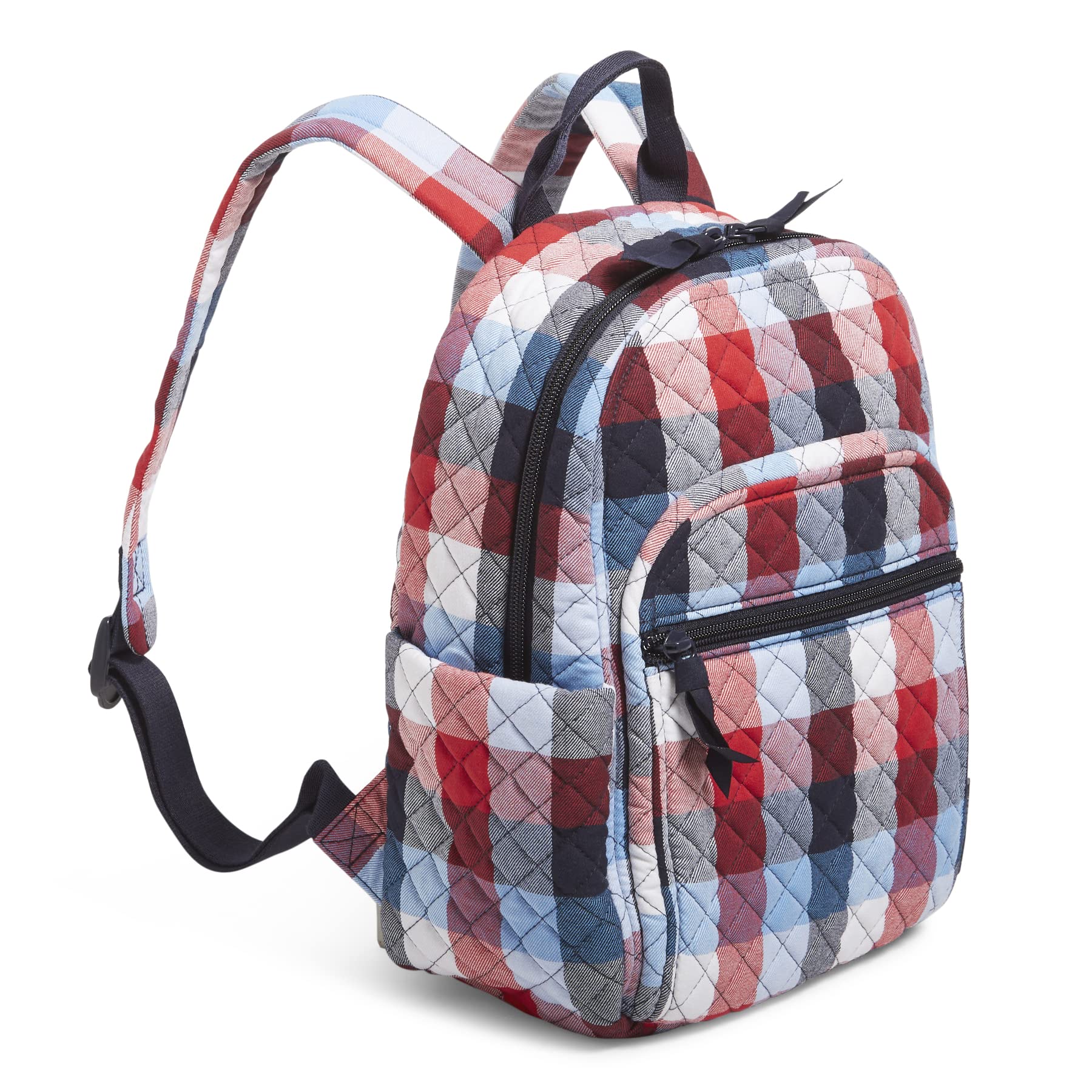 Vera Bradley Women's Cotton Small Backpack, Lavender Petal - Recycled Cotton, One Size