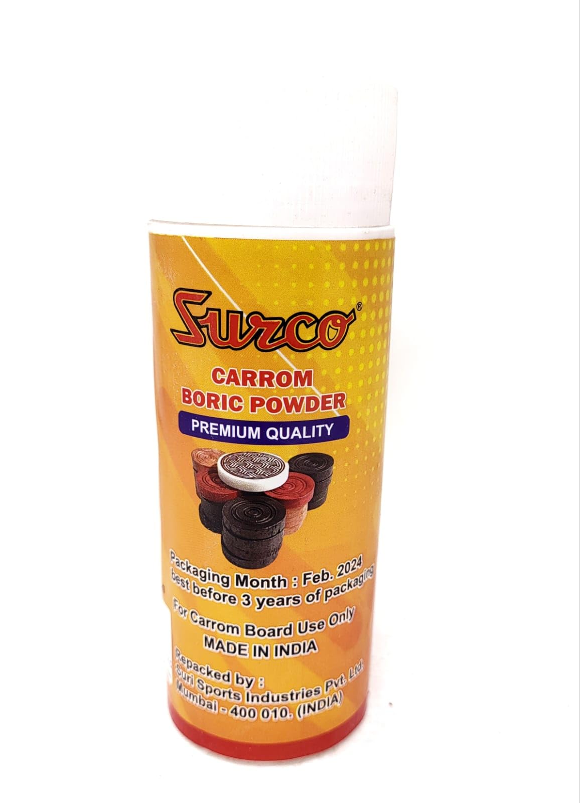 Surco Professional Carrom Board Powder for Carrom Board - 200 GMS