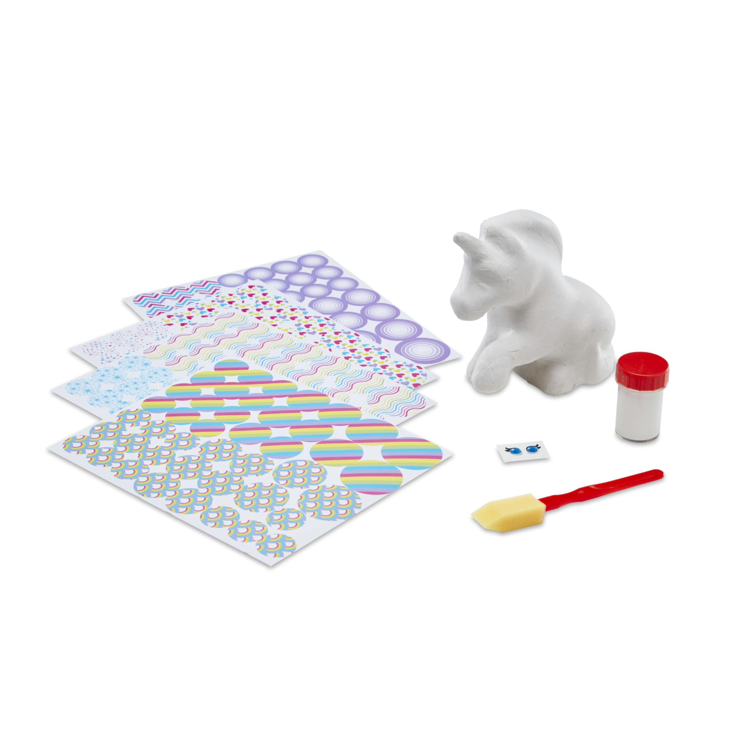 Melissa & Doug Decoupage Made Easy Unicorn Paper Mache Craft Kit with Stickers