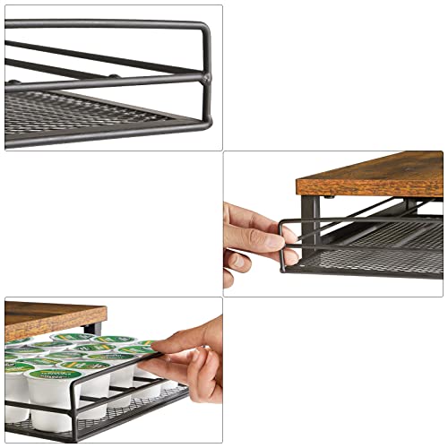 Coffee Pod Drawer Holder for K Cup, 35 Capacity Capsule Pods Storage Organizer,Under Coffee Pot Storage Drawer, Home Kitchen Coffee Pod Holder Counter Coffee Station TCJ001H