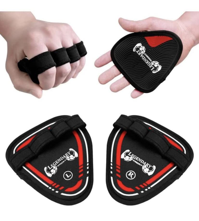 Legendary Workout Gym Pads - The Alternative to Workout Gloves for Men or Women - Universal Weight Lifting Grip Pad with 4 Fingers - Calisthenics Bodybuilding Glove