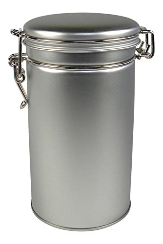 Thistle Moon 2 PC Metal Tea Coffee and Spice Tin Set β 12 Ounce Airtight Round Cannisters with Latch Lids β 6.5β x 3.6β Containers for Tea, Herbs, or Seasoning Storage