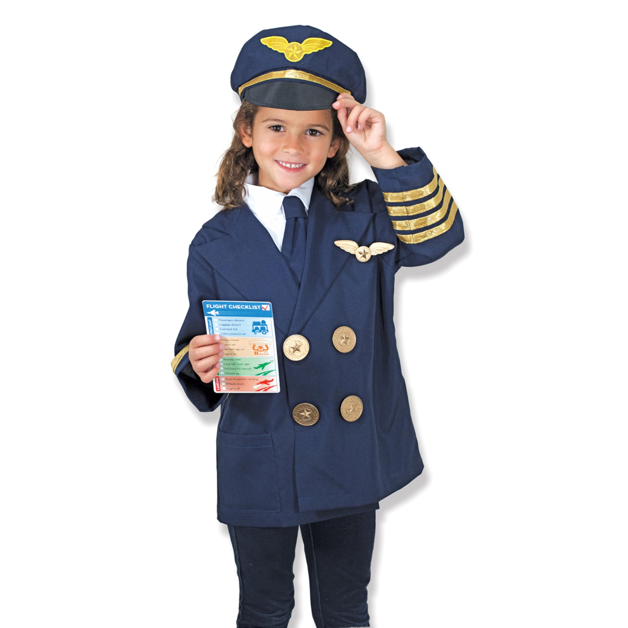 Melissa & Doug Pilot Role Costume Set (FFP) ,Blue