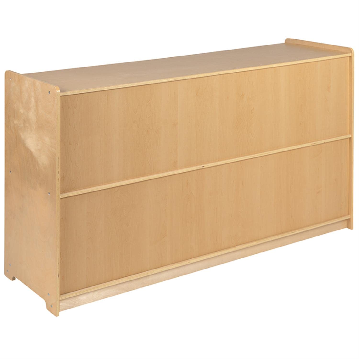 Flash Furniture Wooden 2 Section School Classroom Storage Cabinet for Commercial or Home Use - Safe, Kid Friendly Design - 30" H X 48" L (Natural)