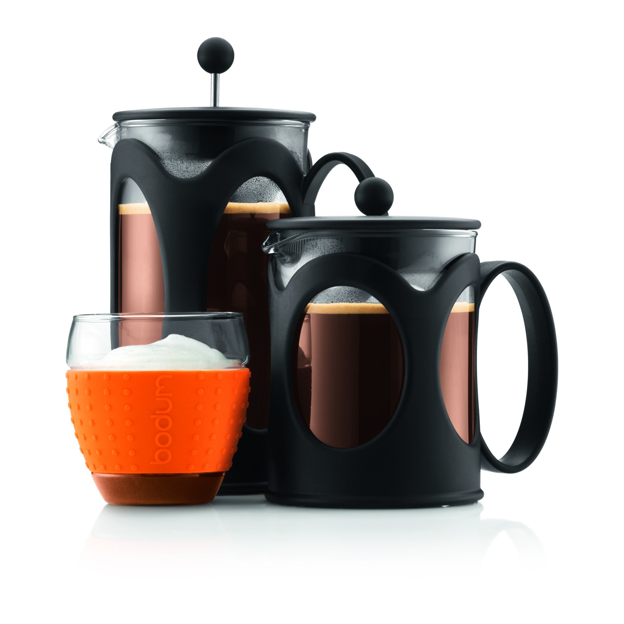 BODUM 10683-01 Kenya French Press Coffee Maker, Borosilicate Glass - 4-Cup (0.5 L), Black