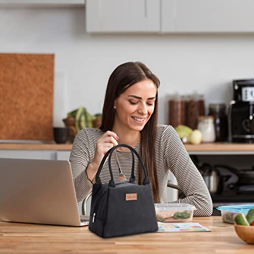 Lifewit Lunch Bag for Women Men Medium, Insulated Lunch Box, Reusable Lunch Tote Bag for Meal Prep, Work, Travel, Black