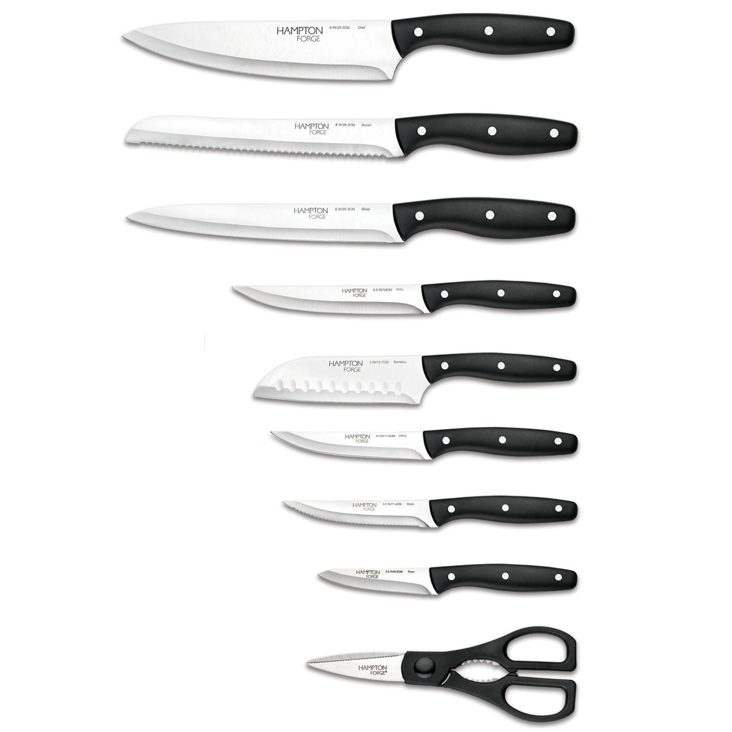 Hampton Forge Black β Rochester β 15 Piece Knife Block Set