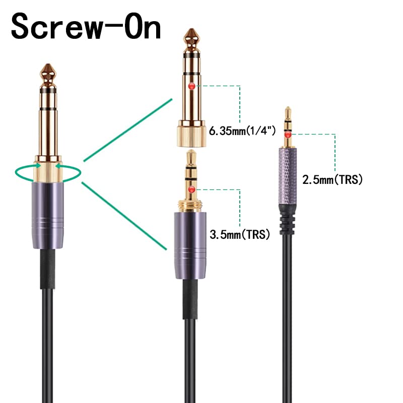 FAAEAL QC35 Coiled Audio Cable Replacement for Bose QC45(QuietComfort 45) NC700,AKG Y55BT Y55 Headphones, 2.5mm to 3.5mm(1/8โ) Extension Aux Cord with 6.35mm (1/4") Adapter 14ft