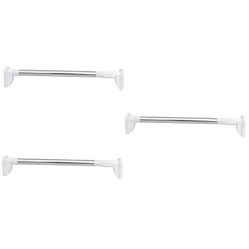 LIFKOME 3 Pcs Stainless Steel Roman Rod Rv Shower Curtain Shower Rod Holder Brown Curtain Rod Clothes Drying Rod Clothes Rod White Tension Curtain Rod Punch-free Curtain Rod Towel Rail Rv