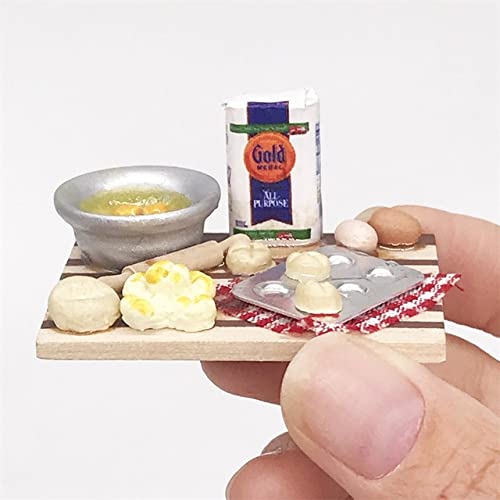 SXFSE Dollhouse Decoration Accessories, 1:12 Dollhouse Miniature Scene Model Breakfast Bread Machine Set