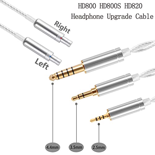 FAAEAL Silver Plated Replacement Audio Upgrade Cable Compatible with Sennheiser HD800S, HD820, HD800 Headphones,Suitable for 2.5mm/3.5mm/4.4mm Balanced Interface Sony Player (2.5mm Plug)