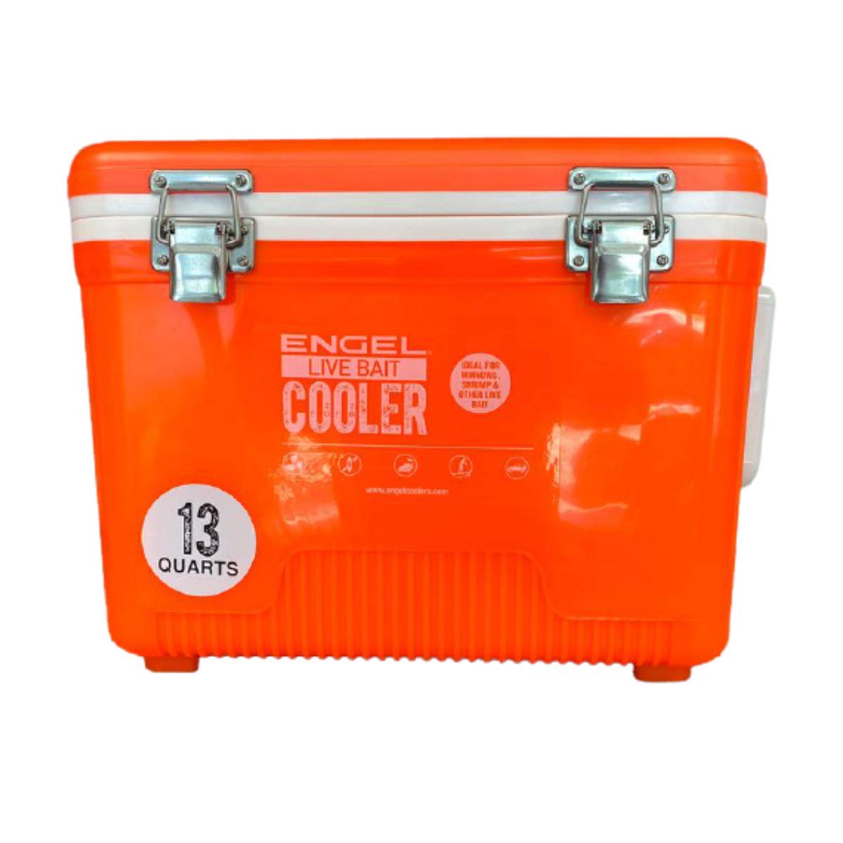 Bubbacare 13 Quart Live Bait Drybox/Coolers with 2 Speed Aerator Pump and Net, Hi Viz Orange