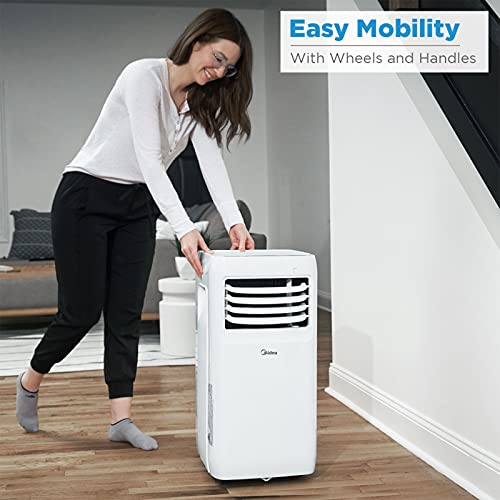 Midea 8,000 BTU ASHRAE (5,300 BTU SACC) Portable Air Conditioner, Cools up to 175 Sq. Ft., with Dehumidifier & Fan mode, Easy- to-use Remote Control & Window Installation Kit Included