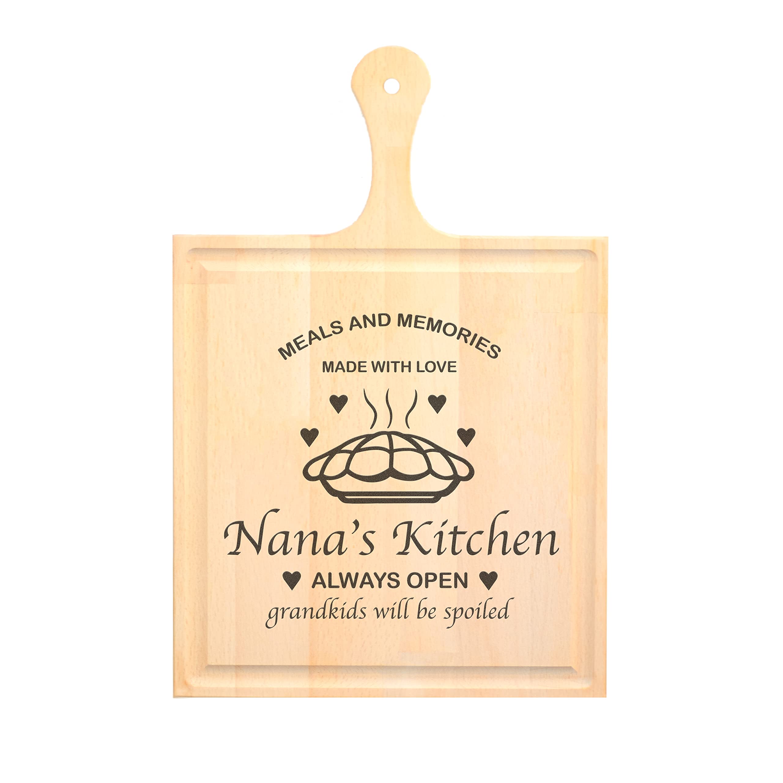 Custom Cutting Board | Personalized Cutting Board | Wood Cutting Board | Family Cutting Board | Grandparent Gift | Gift for Grandad | Cutting Board for Kitchen (With Handle)