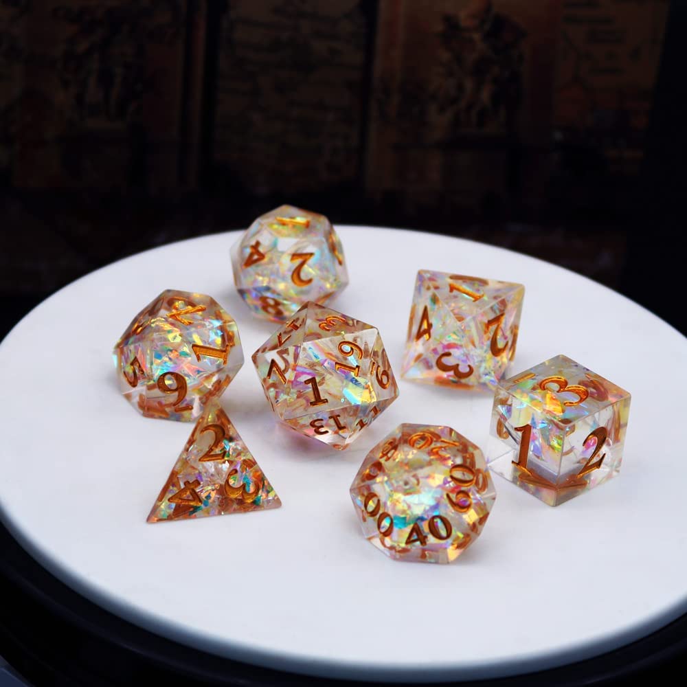 Tabletop RPG DND Dice Set Mirrored Multibody Dice Set of 7 Includes Decoration Dungeons & Dragons Dice Playthings
