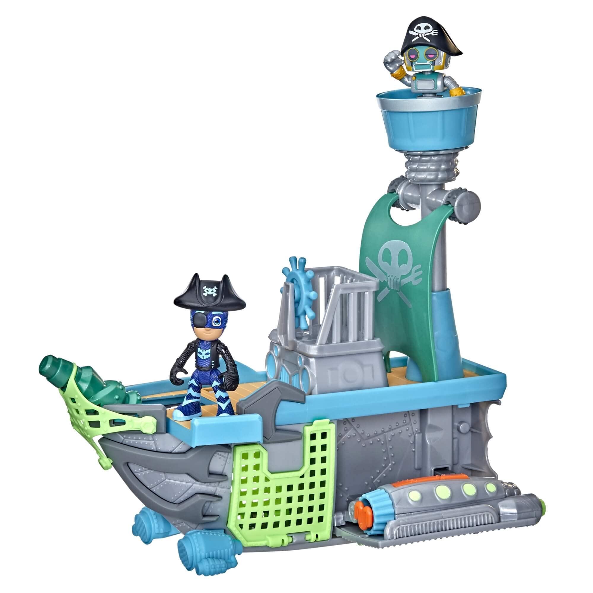 PJ Masks Sky Pirate Battleship Preschool Toy, Vehicle Playset with 2 Action Figures for Kids Ages 3 and Up Multicolor F36655L0