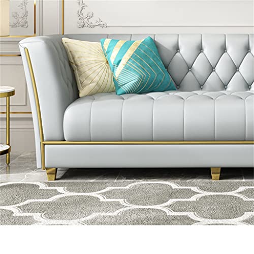 GPPZM Soft Leather Gold Steel Legs House Upholstered Sofa Living Room Lounge Chair Sofa Villa Furniture