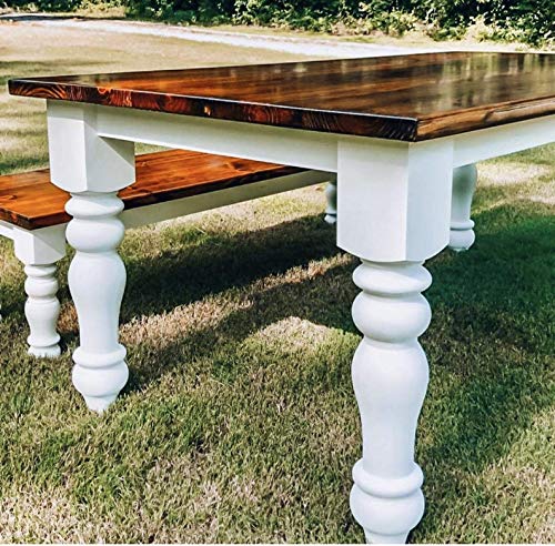 CAROLINA LEG CO. Curvy Dining and Bench Combo - Unfinished American Pine - Set of 4 Dining and Bench Legs - Made in NC