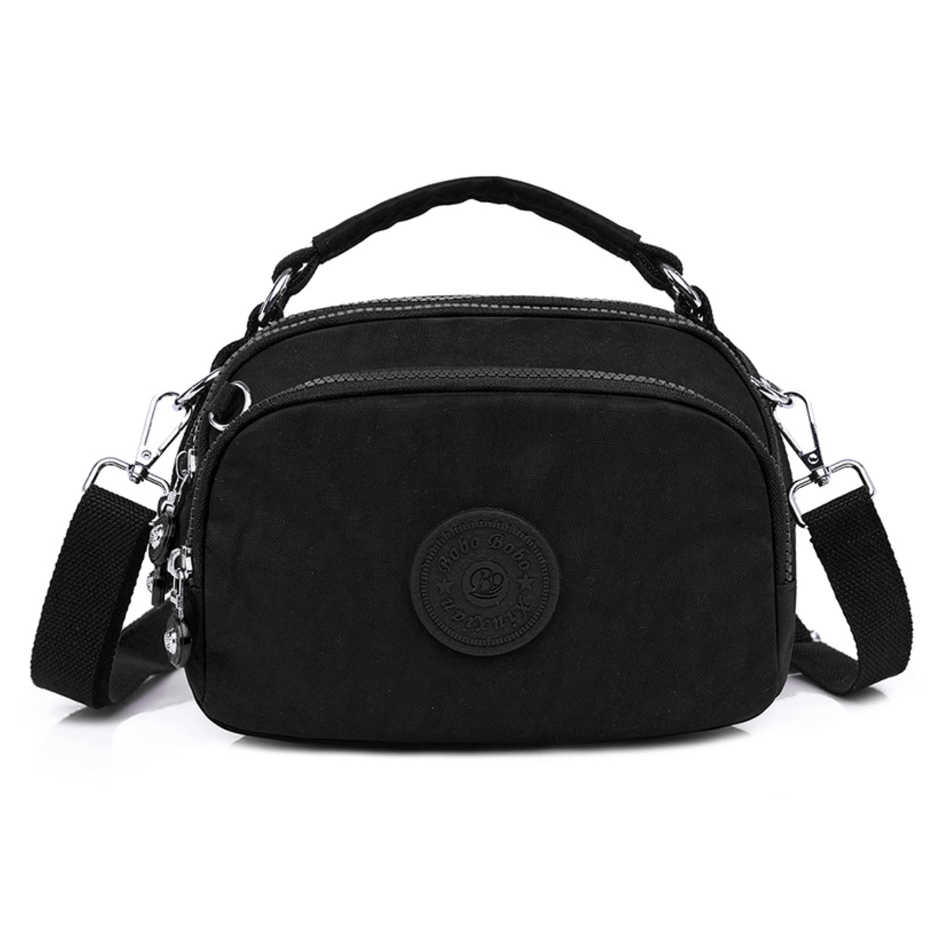 OPXTO-BoBo Lightweight Small Solid Color Crossbody shoulder bag, Nylon Multi-Pocket Cell Phone Purses Wallet for Women (Cute green)