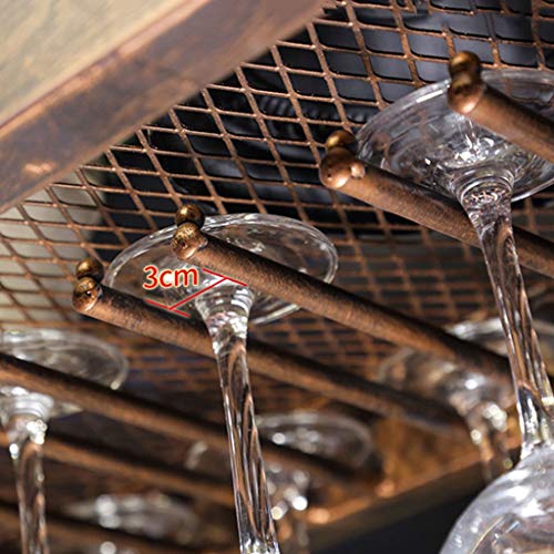 European Hanging Red Wine Glass Rack Upside Down Wine Rack Bar Wrought Iron Goblet Rack Creative Wine Cabinet Decoration Hanger J115, PIBM, Bronze, 80 * 35cm