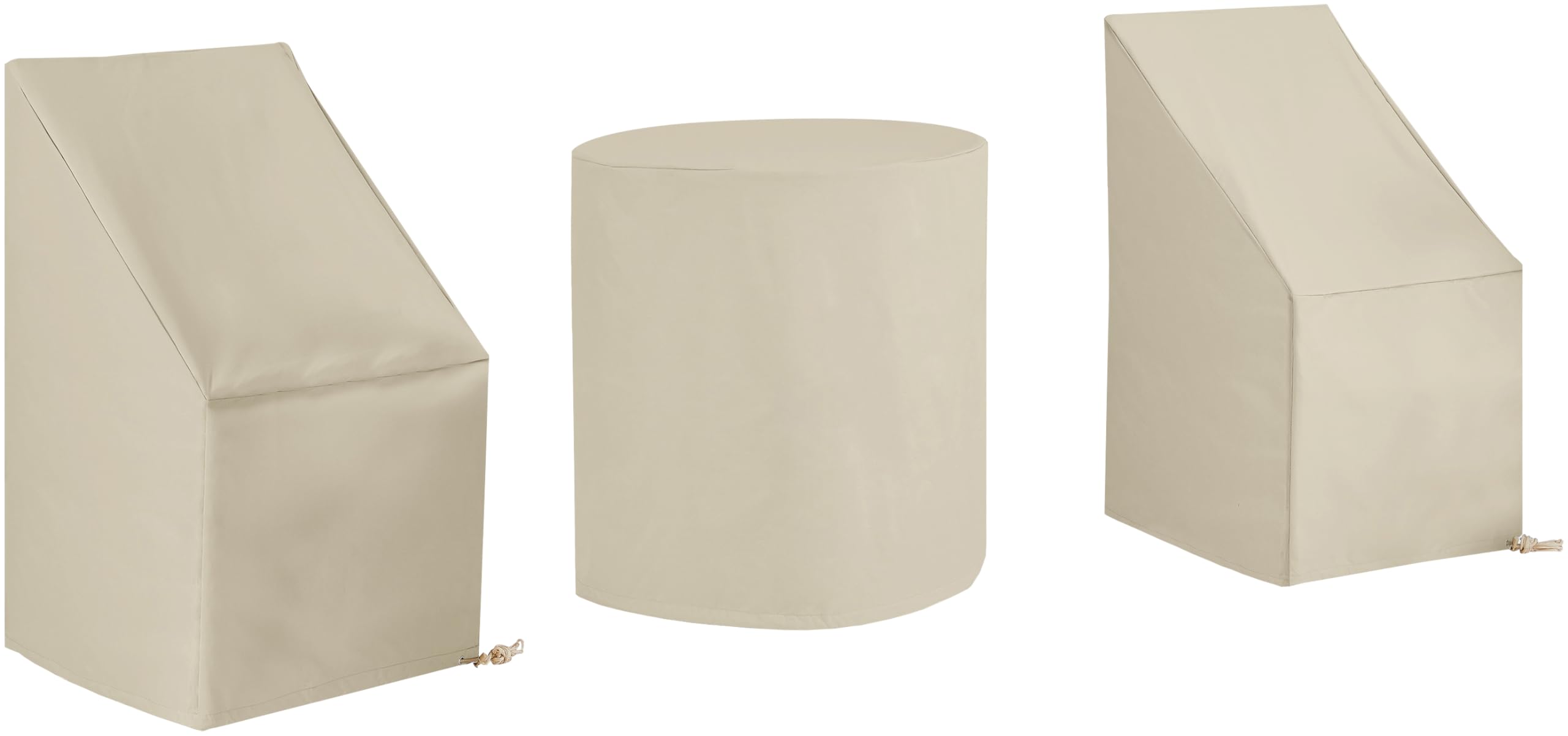 Crosley Furniture Patio Furniture Covers, Waterproof 3-Piece Cover Set for Outdoor Chairs and Bistro Table, Tan