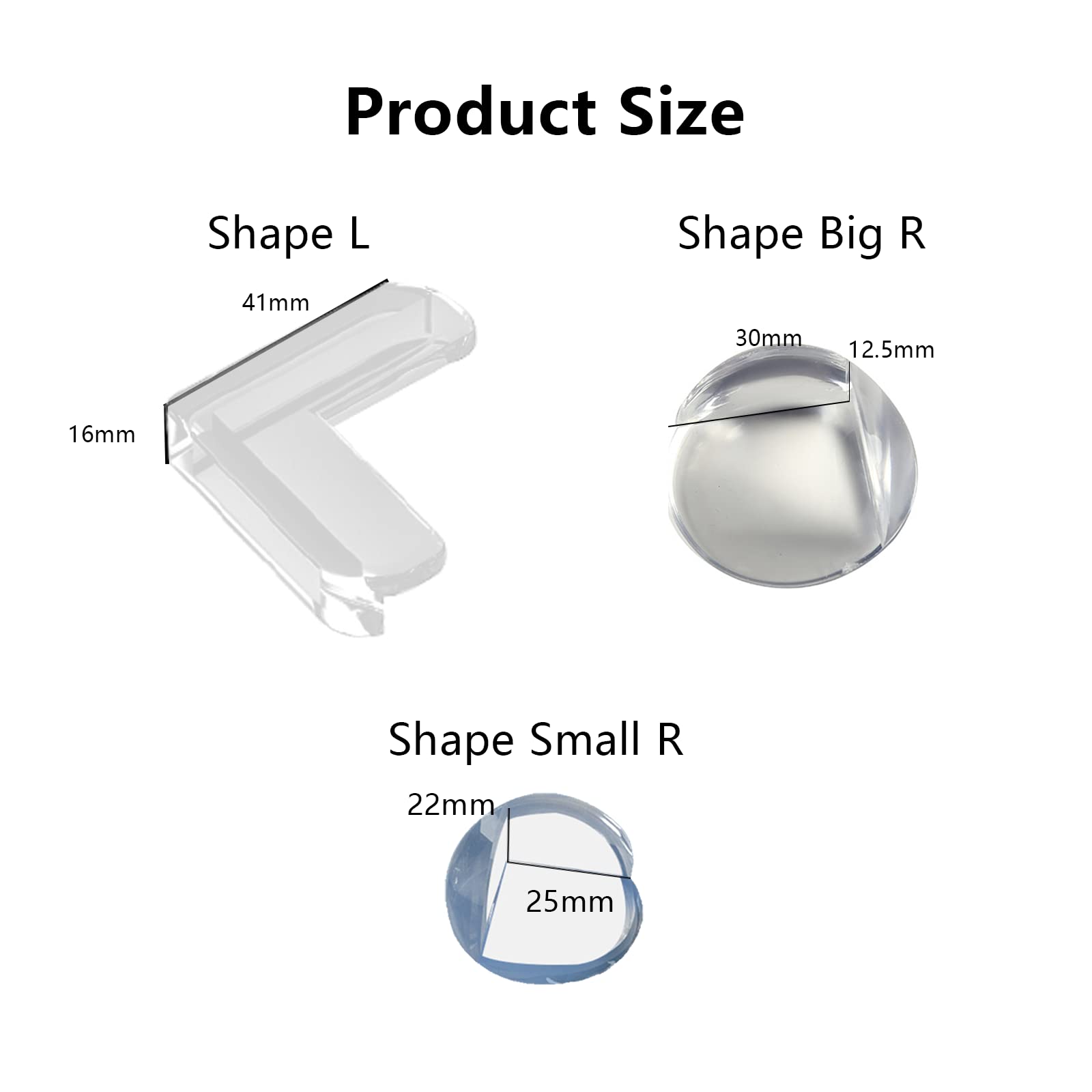Corner Protector, Baby Proofing Table Corner Guards, Keep Child Safe, Protectors for Furniture Against Sharp Corners (Shape L 10 Pack + R-10 Pack)