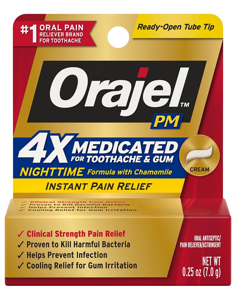 Orajel Maximum Strength Nighttime Toothache Pain Relief Cream - 0.25 Oz