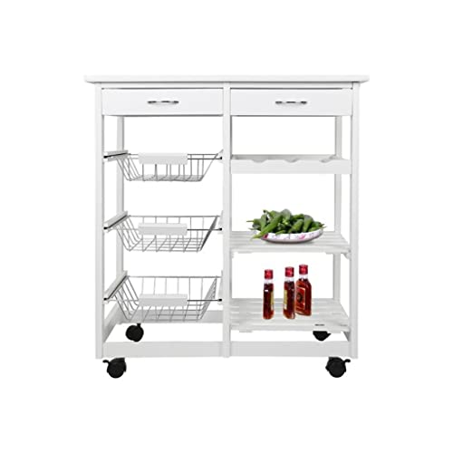CXDTBH 4 Tier Storage Trolley Cart Kitchen Organizer Bathroom Movable Storage Shelf Wheels Household Stand Holder