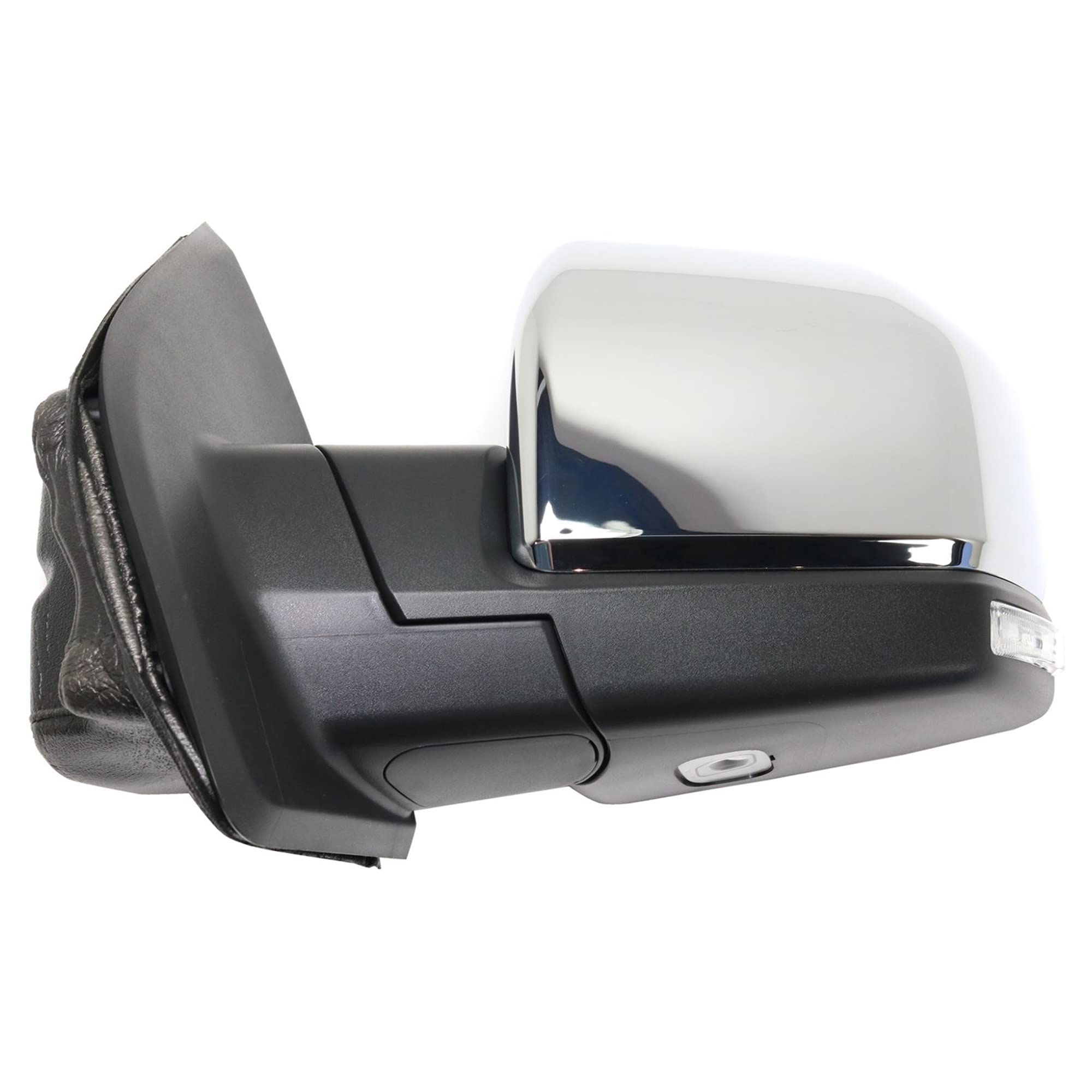 Kool Vue Right Power Heated Mirrors for Ford F-150 2015-2017 Power Fold With Signal Light, Blind Spot Monitor, Memory & Puddle Lamp; Without Auto-Dimming Chrome