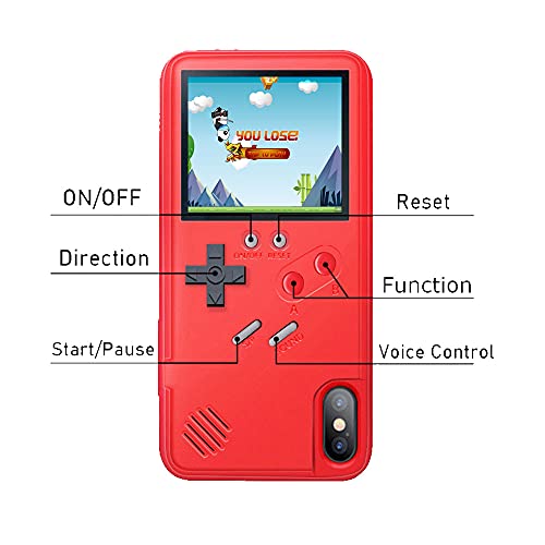 Handheld Game Console Case for Samsung S21 Plus, Game Phone Case for Galaxy S21 Plus with 36 Built-in Games and Color Display Red